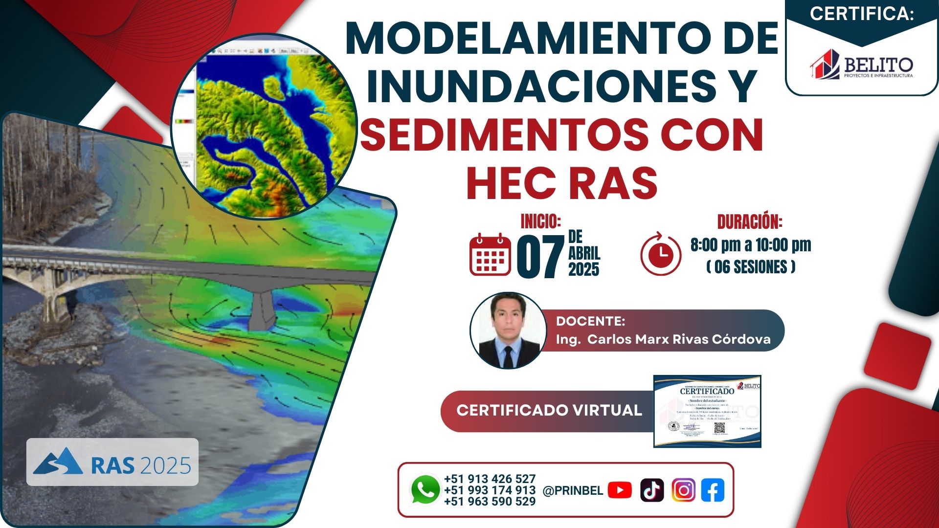 MODELAMIENTO DE INUNDACIONES Y SEDIMENTOS CON HEC RAS – Belito
