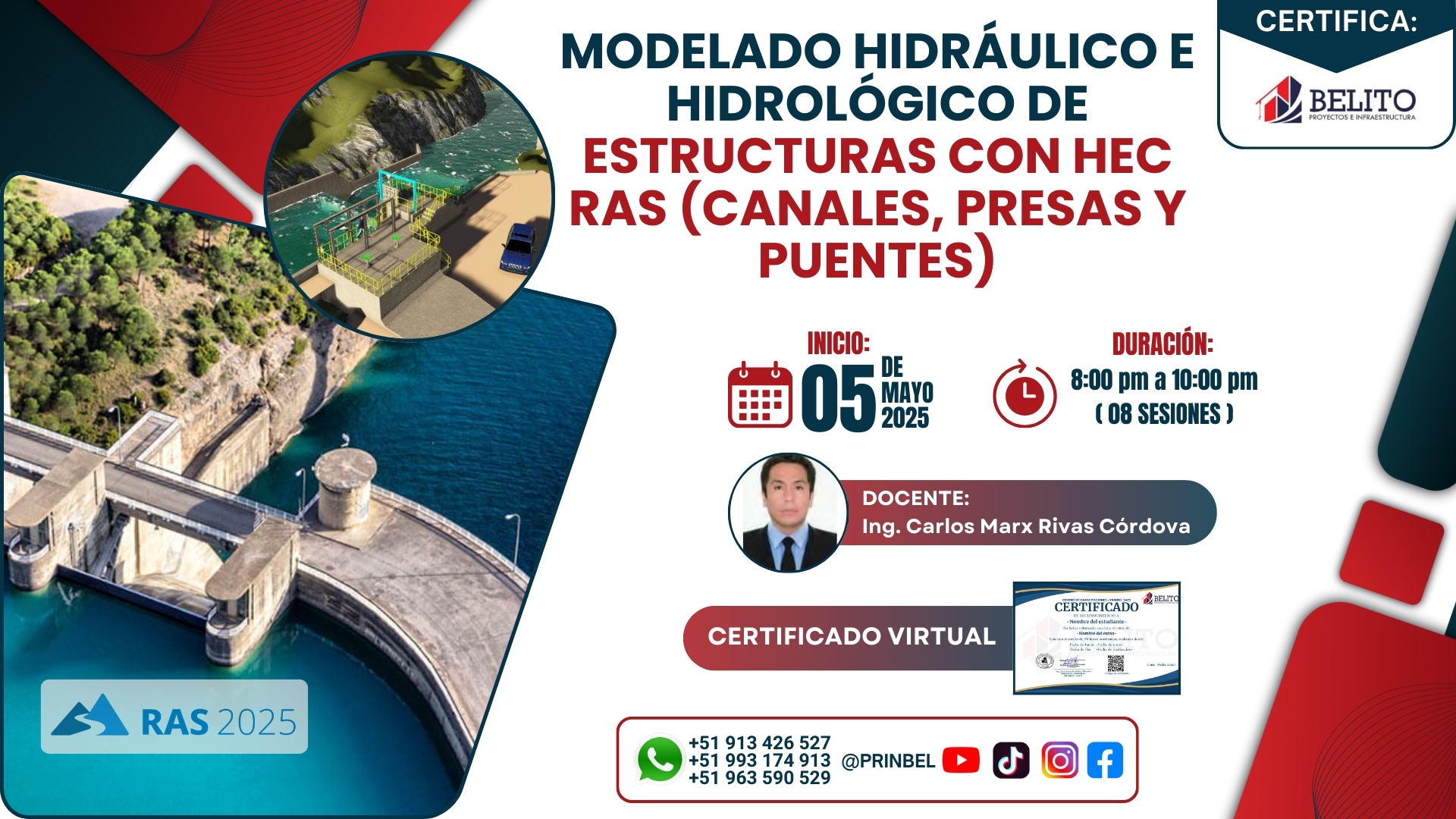MODELADO HIDRÁULICO E HIDROLÓGICO DE ESTRUCTURAS CON HEC RAS (CANALES ...